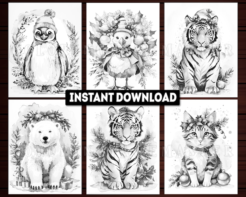 51 Printable Christmas Animals Coloring Pages, Christmas Animals ...