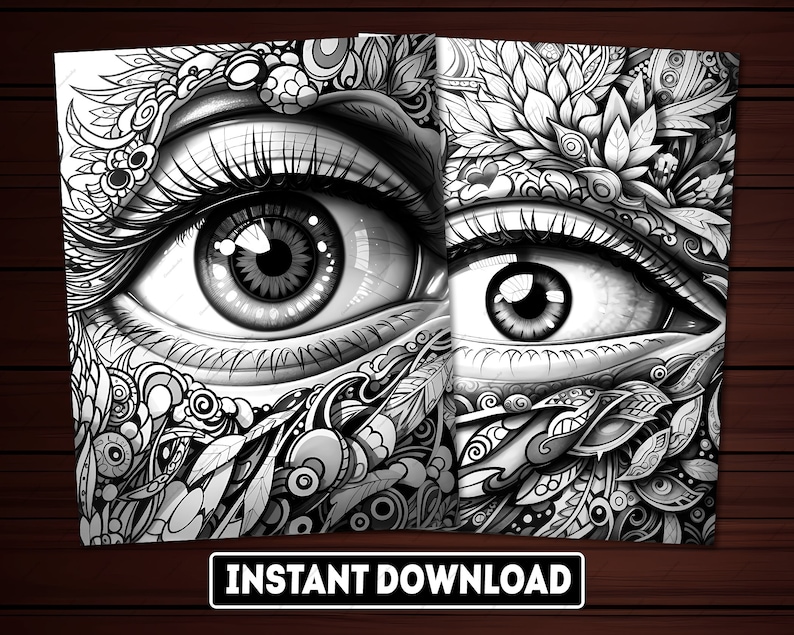 23 Printable Fantasy Eye Coloring Pages, Coloring Book, Adults Kids ...