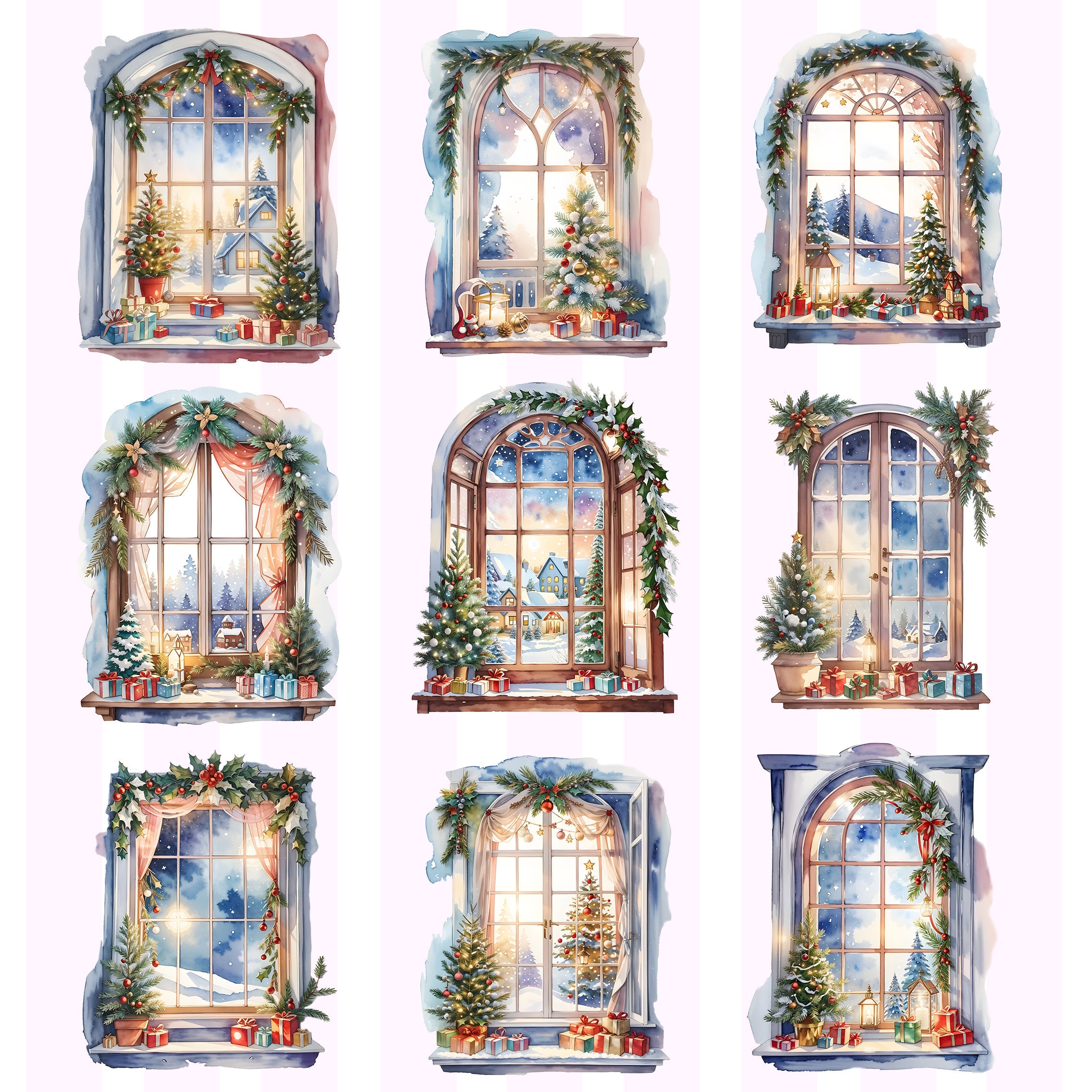 241 Christmas Clipart Mega Bundle, Watercolor Christmas Clipart ...