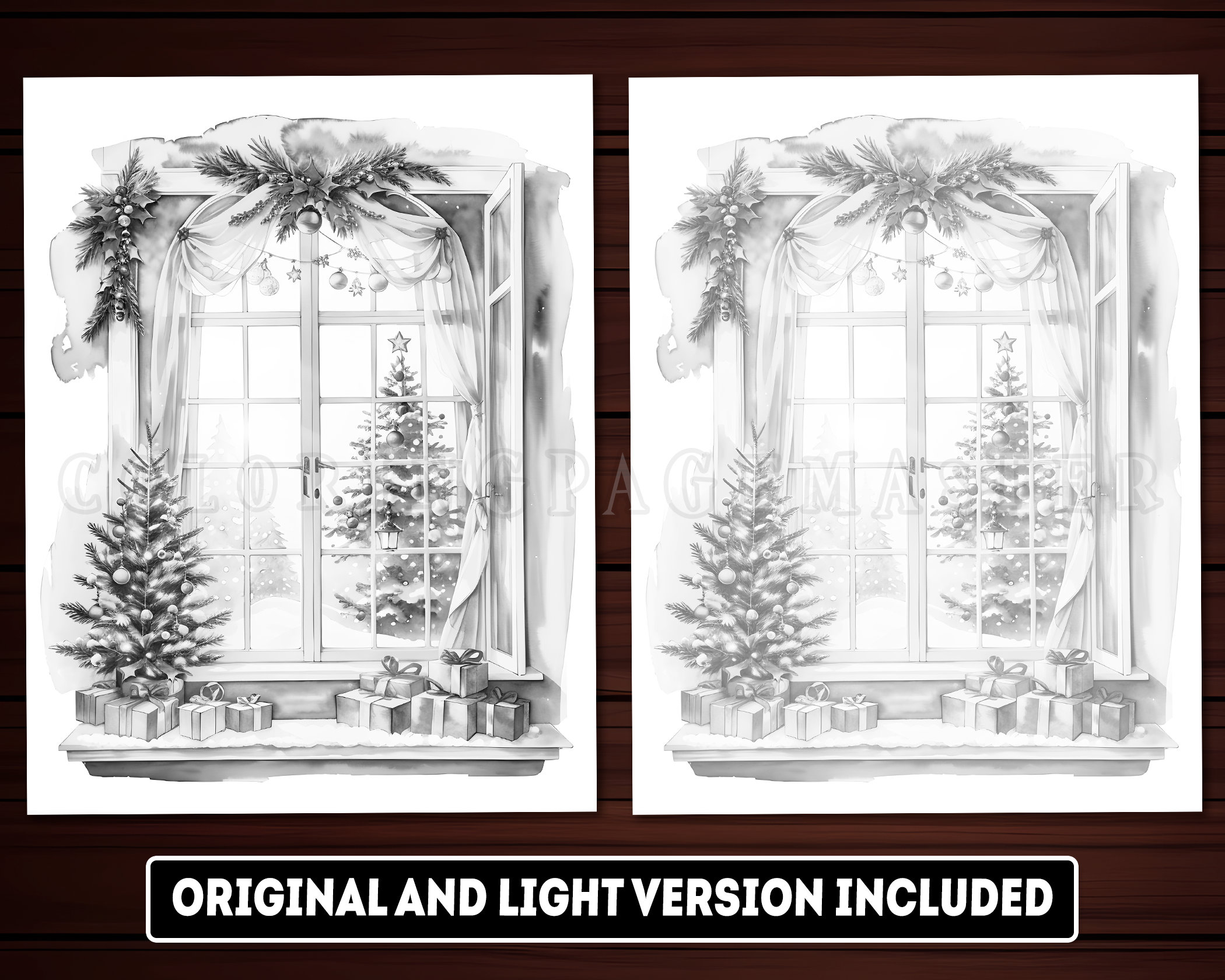 27 Printable Christmas Window Coloring Pages, Christmas Coloring Book ...