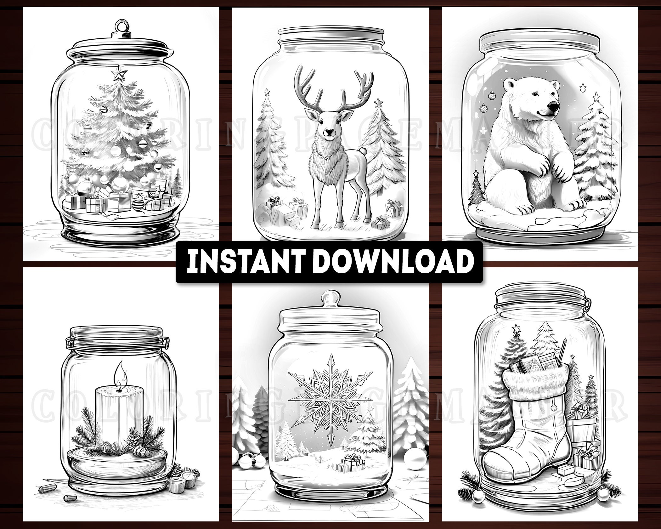 32 Christmas in A Jar Coloring Pages, Christmas Traditions Coloring ...