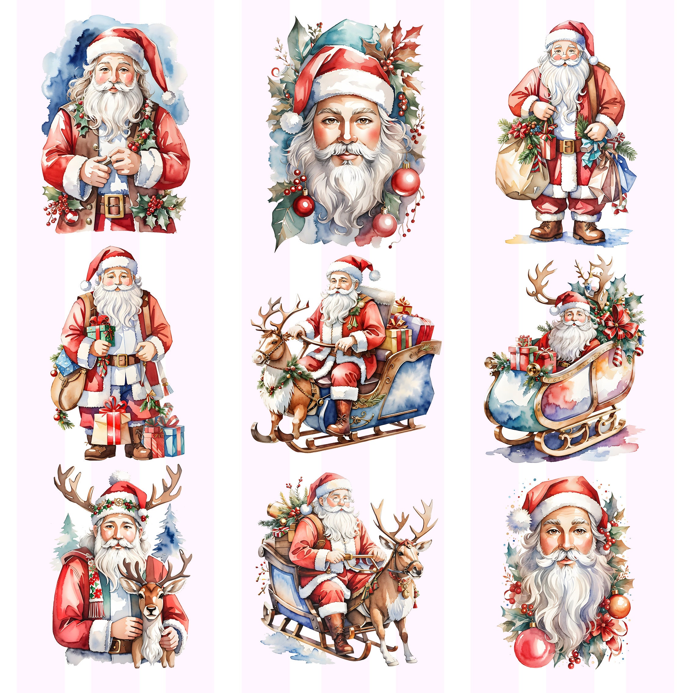 241 Christmas Clipart Mega Bundle, Watercolor Christmas Clipart ...