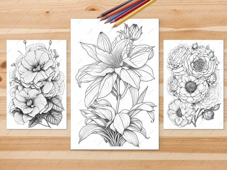 20 Printable Botanical Coloring Pages Flower Coloring Book - Etsy Australia