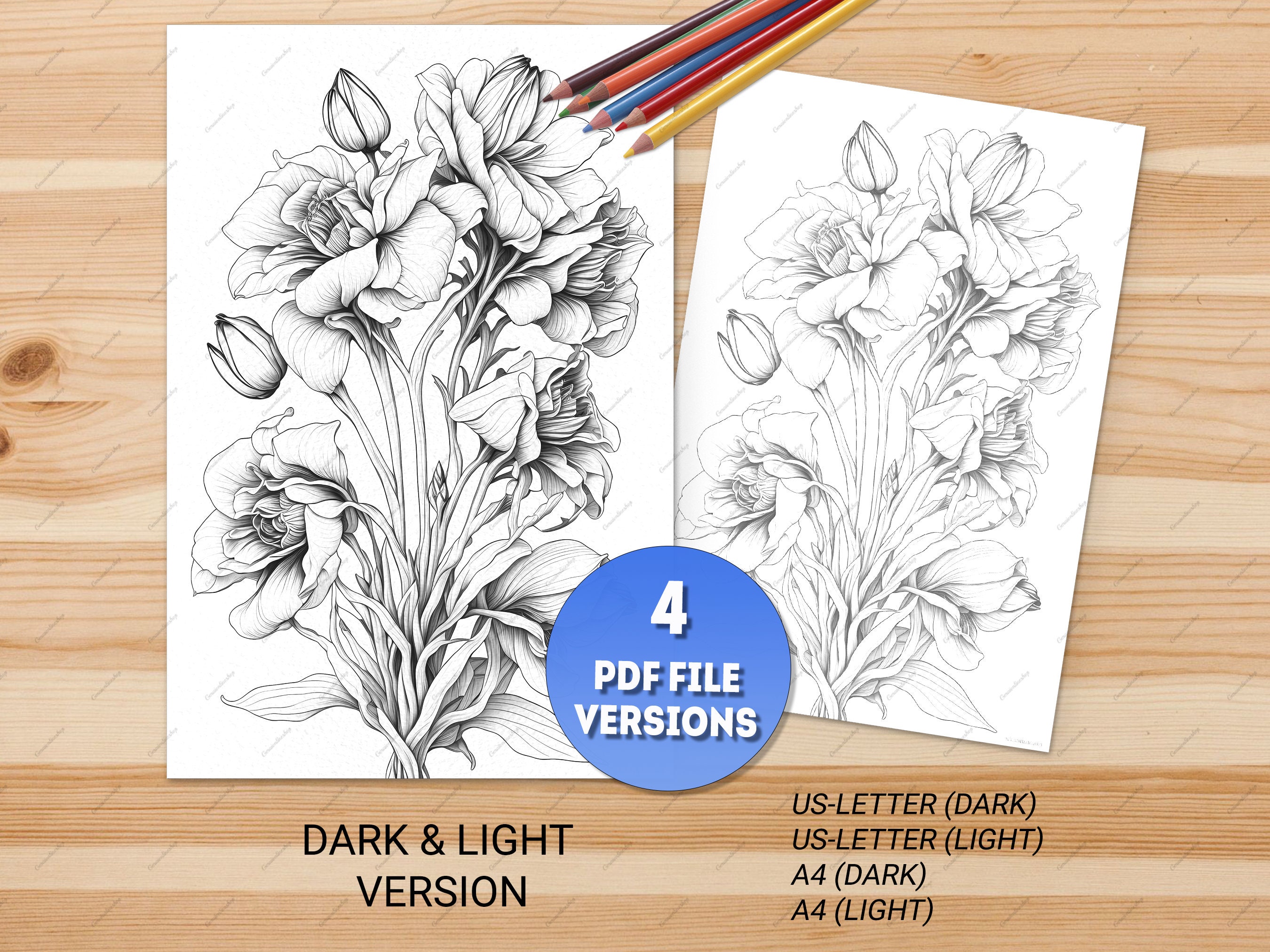 20 Printable Botanical Coloring Pages Flower Coloring Book - Etsy Australia