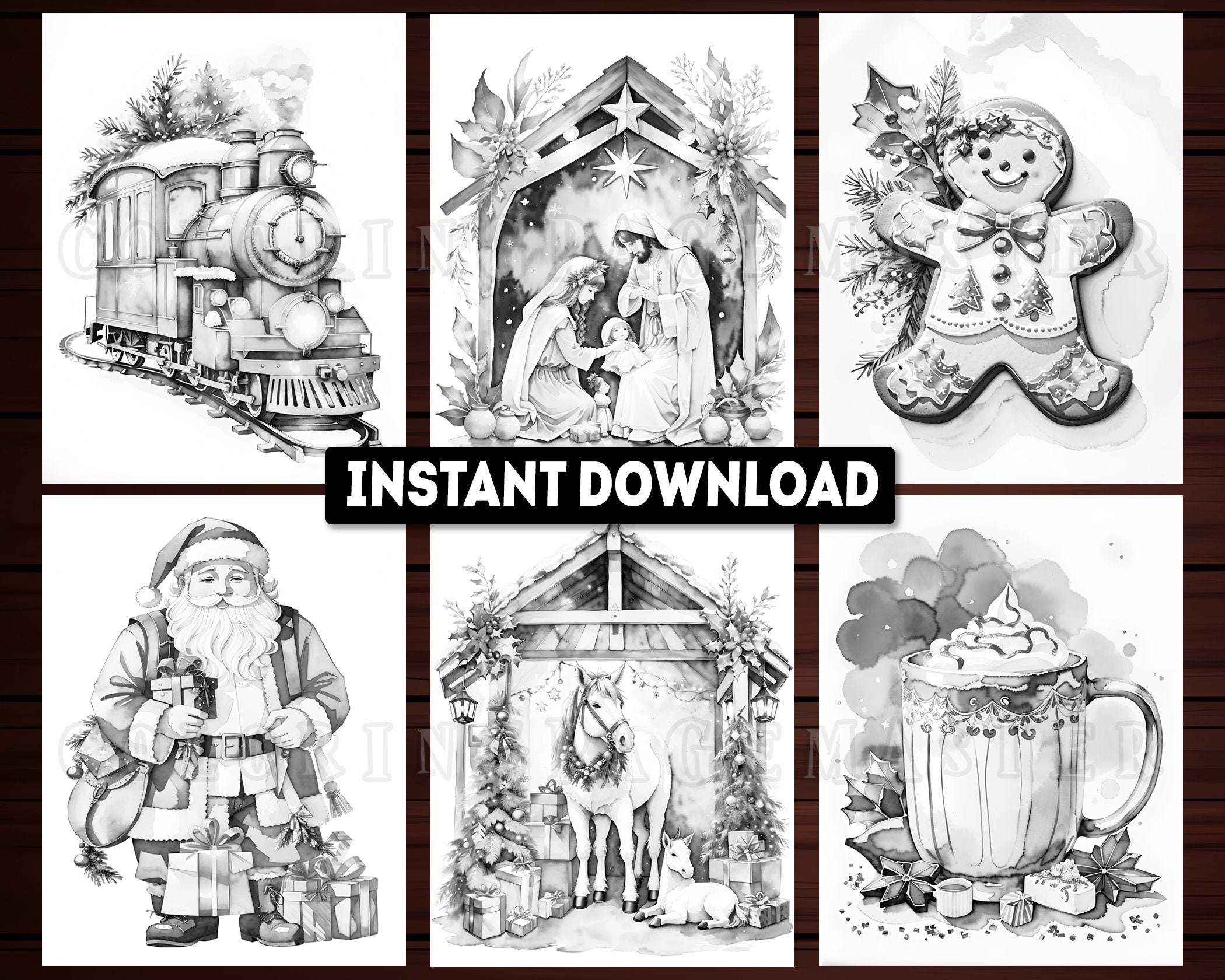 62 Printable Christmas Coloring Pages, Christmas Theme Items Coloring ...