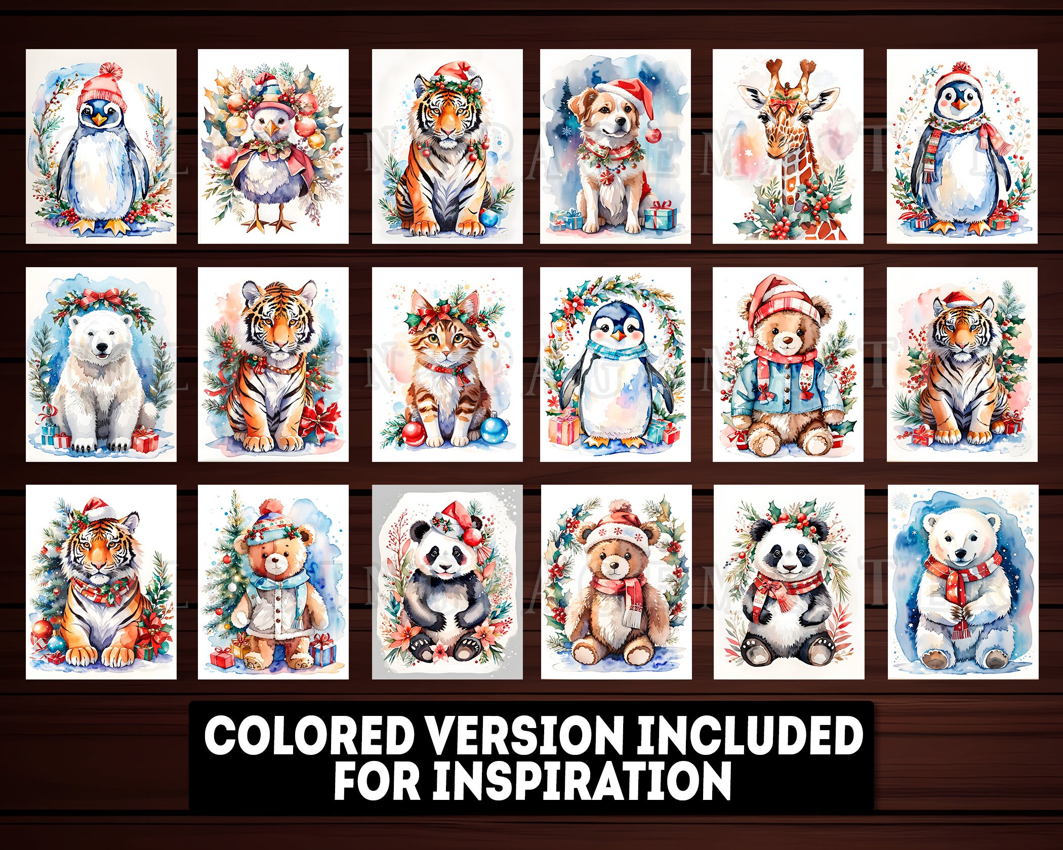 51 Printable Christmas Animals Coloring Pages, Christmas Animals ...