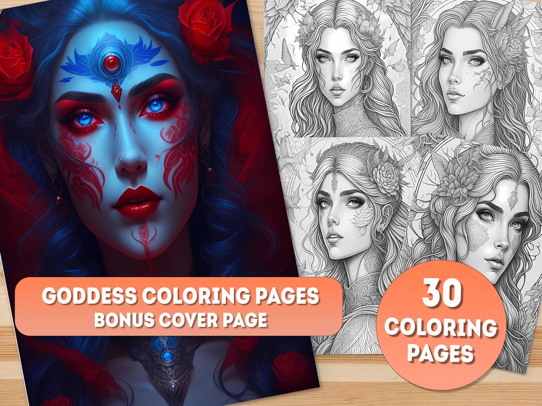 30 Printable Goddess Coloring Pages Coloring Book Fantasy - Etsy