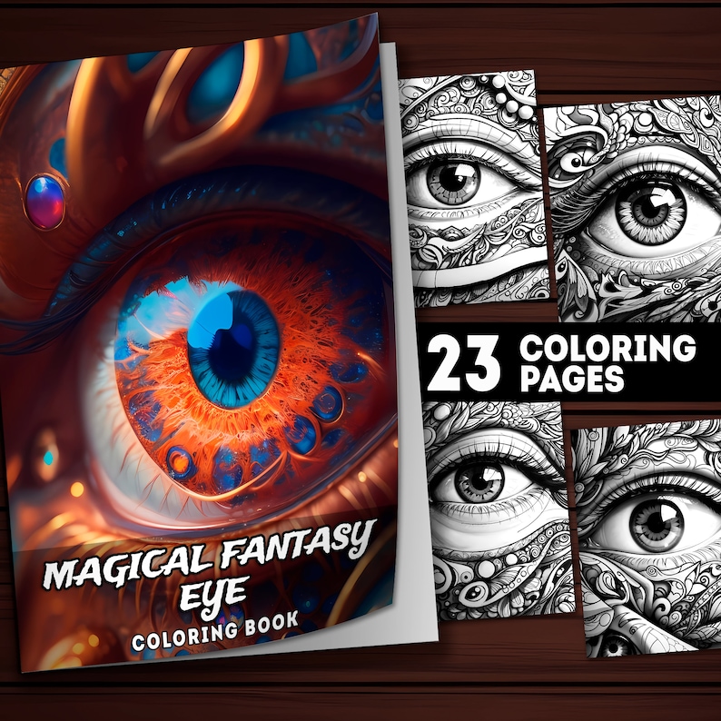 23 Printable Fantasy Eye Coloring Pages, Coloring Book, Adults Kids ...