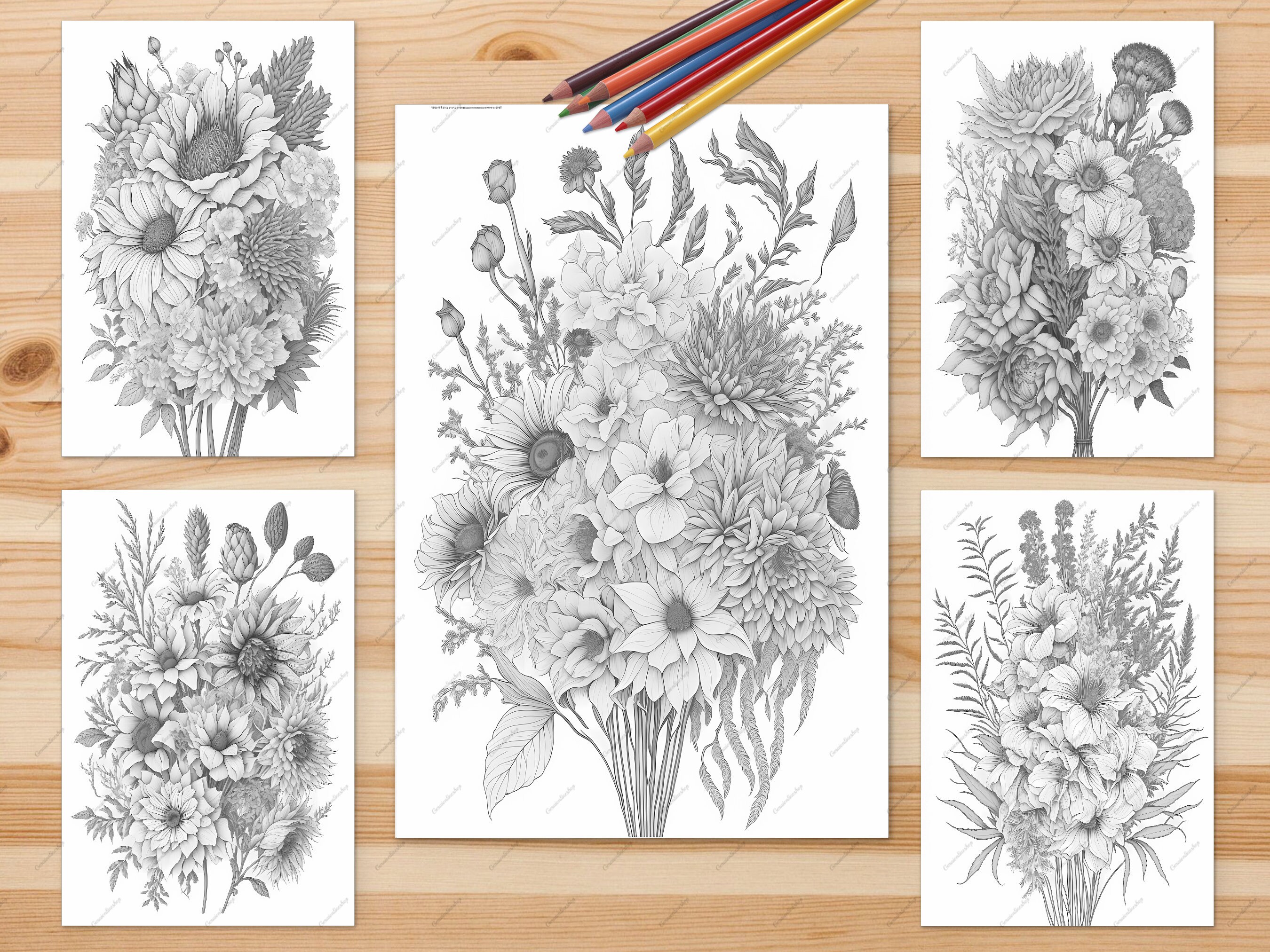 35 Printable Blooming Coloring Pages Coloring Book Adults - Etsy