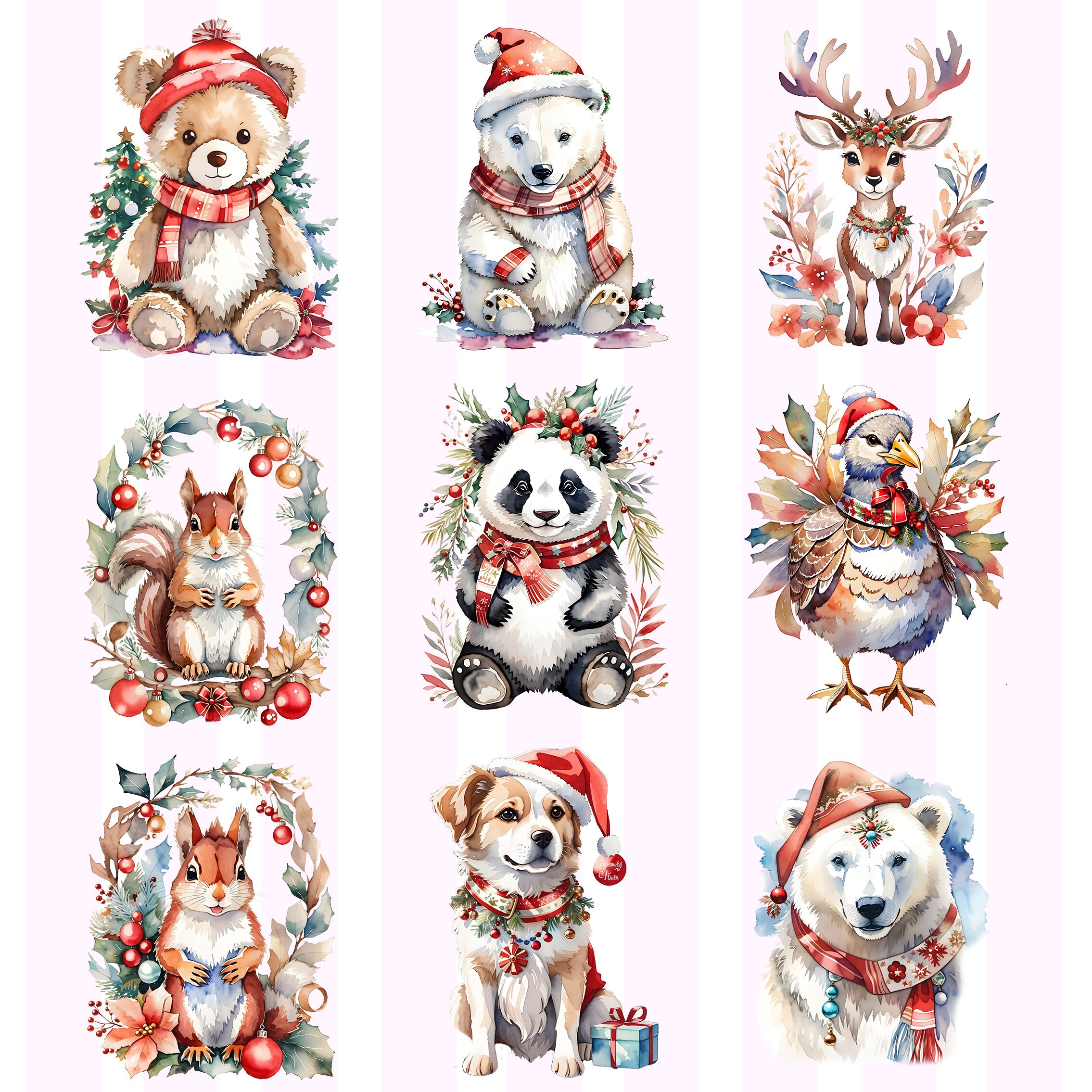 241 Christmas Clipart Mega Bundle, Watercolor Christmas Clipart ...