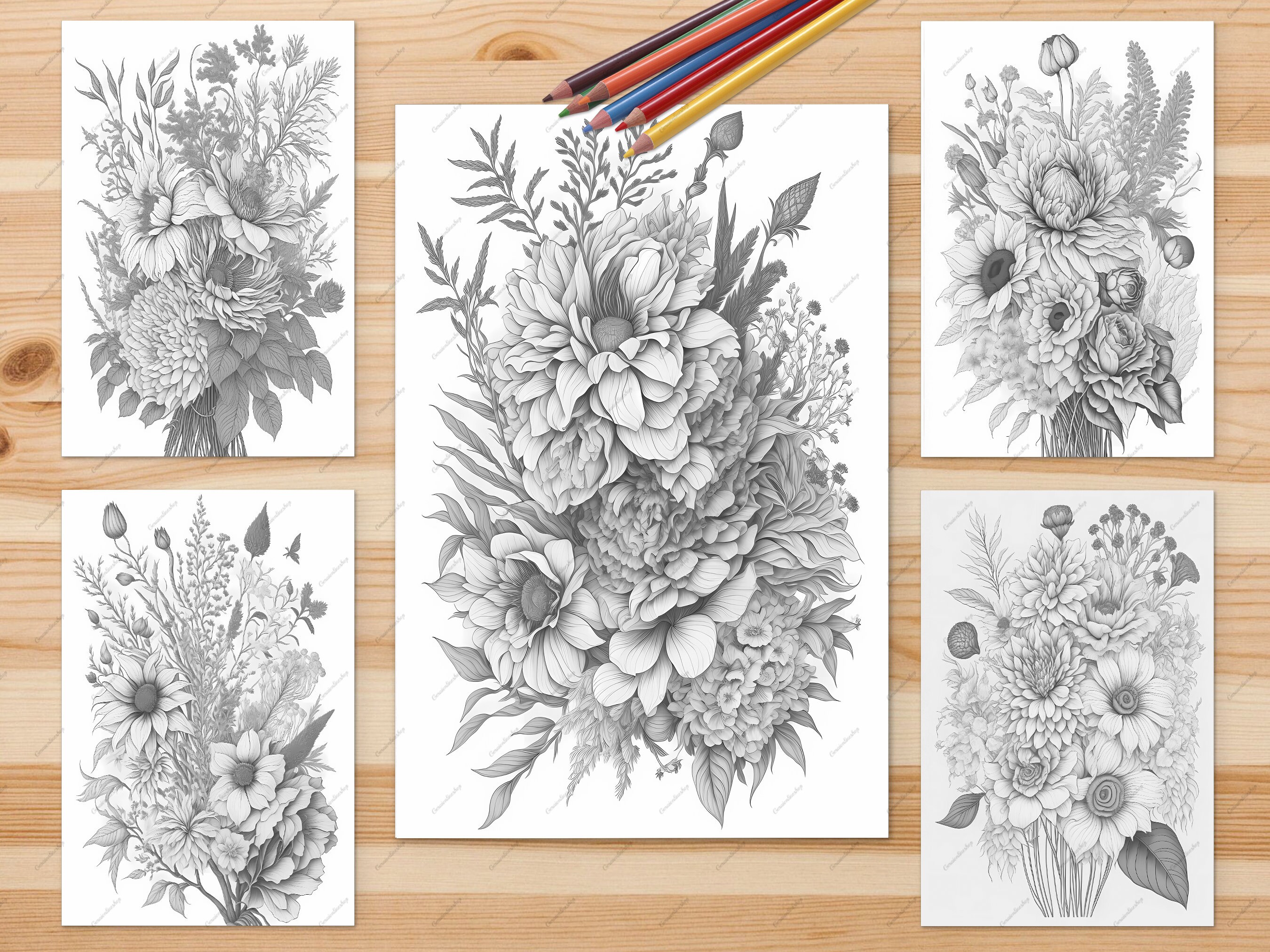 35 Printable Blooming Coloring Pages Coloring Book Adults - Etsy