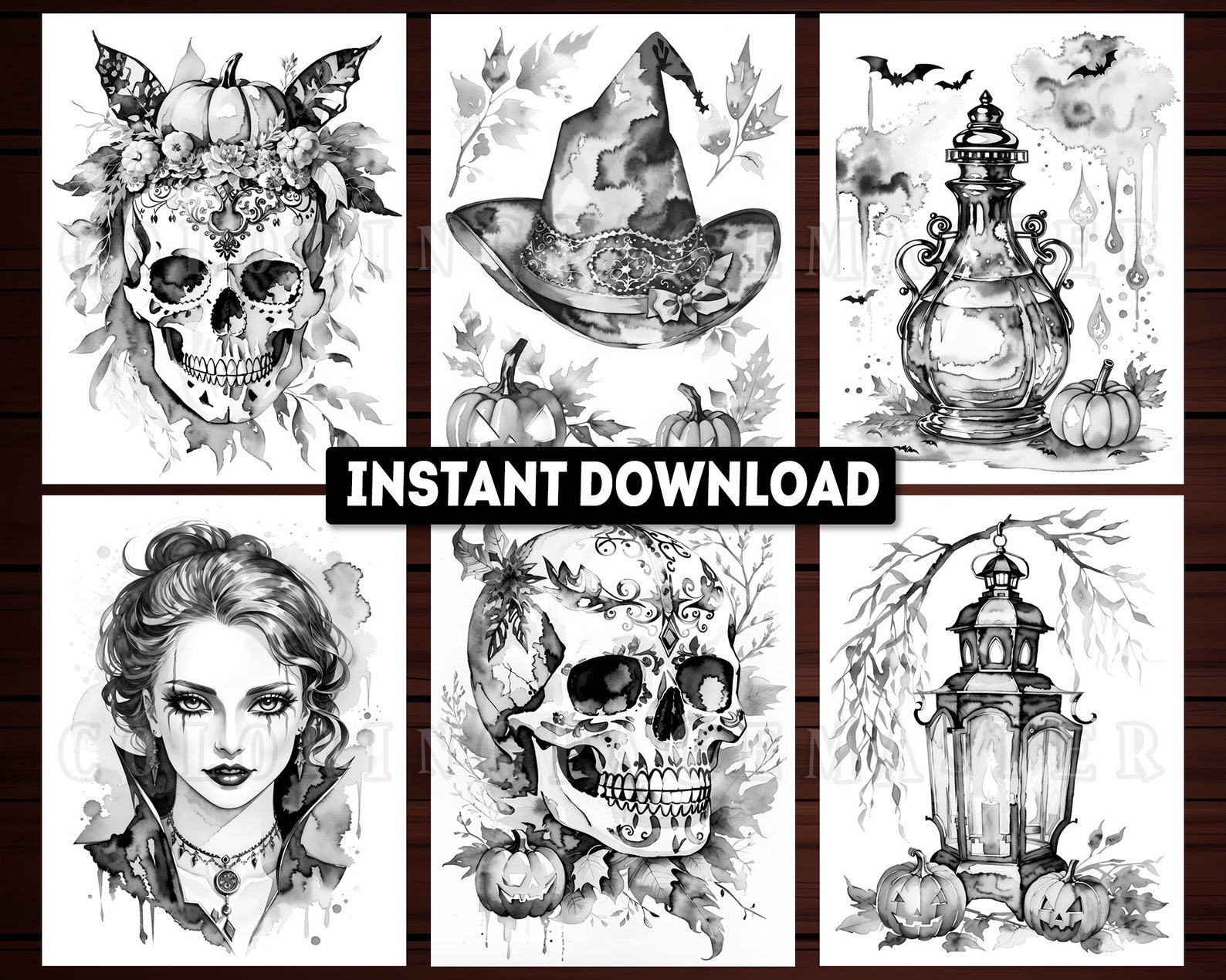 48 Printable Creepy Halloween Coloring Pages Creepy Halloween - Etsy