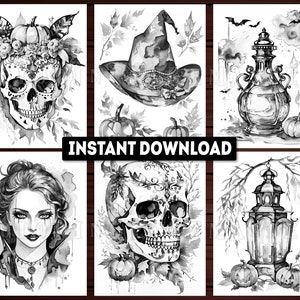 48 Printable Creepy Halloween Coloring Pages, Creepy Halloween Coloring ...