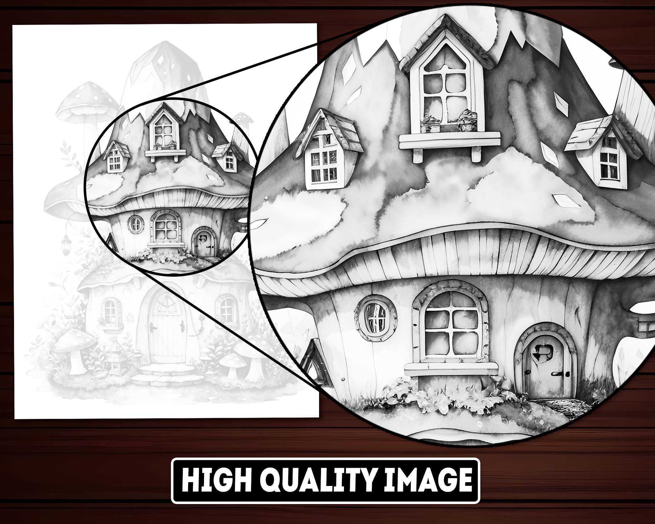 24 Printable Gnome House Coloring Pages Woodland Fairy House - Etsy