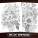 180 Botanical Coloring Pages Bundle, Botanical Coloring Book, Instant ...