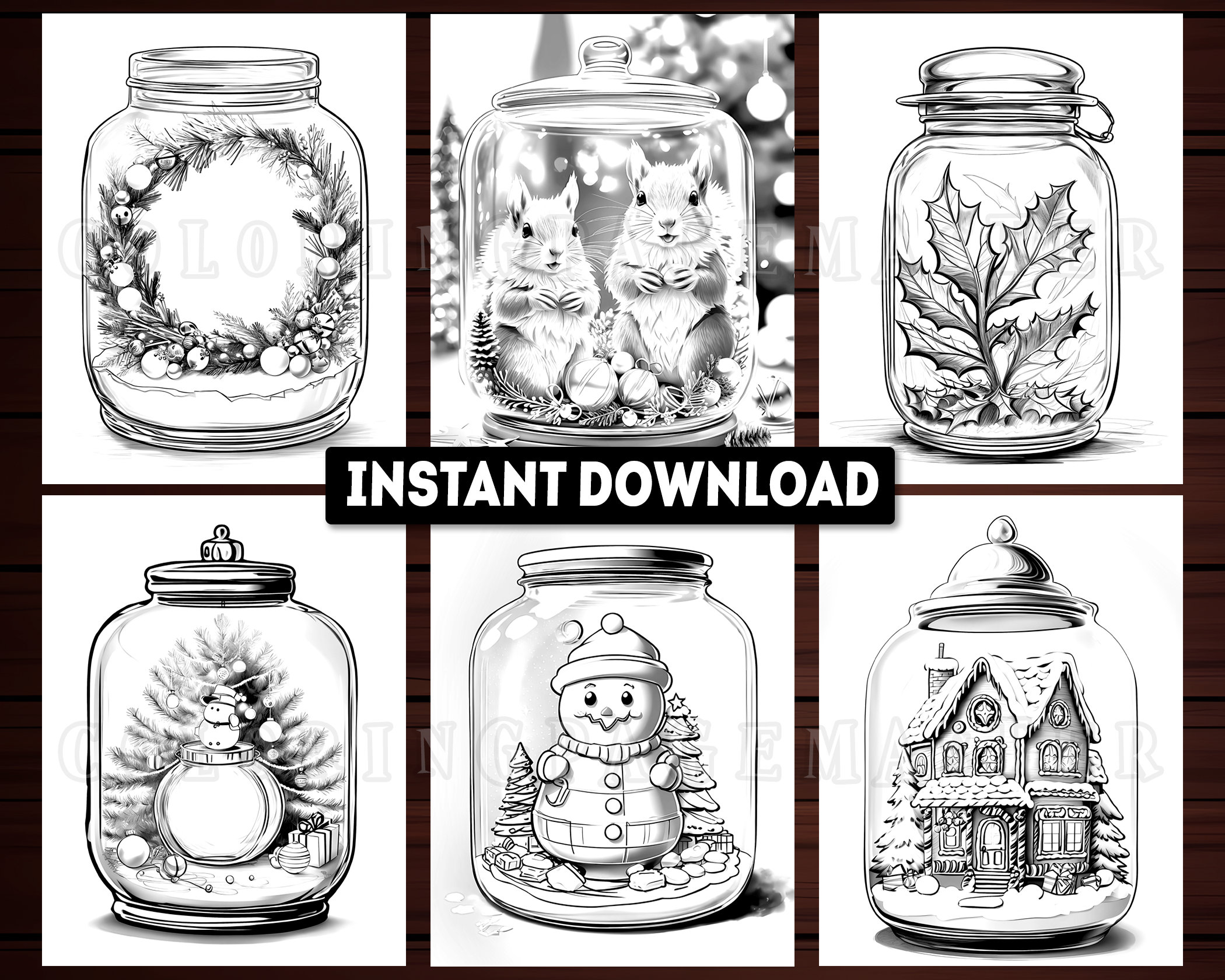 32 Christmas in A Jar Coloring Pages, Christmas Traditions Coloring ...