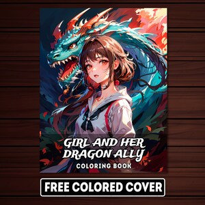 21 Girl and Ally Dragon Coloring Pages Dragon Coloring Book - Etsy