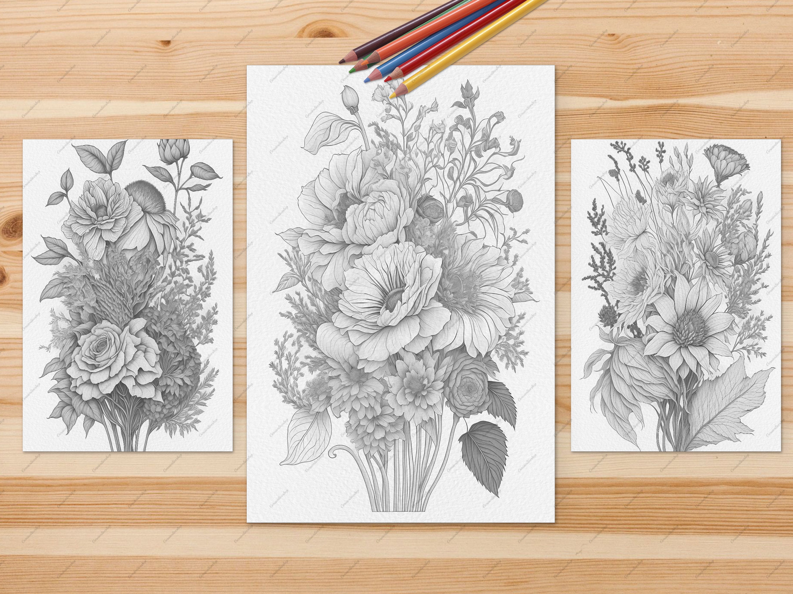 35 Printable Botanical Coloring Pages Coloring Book Adults - Etsy
