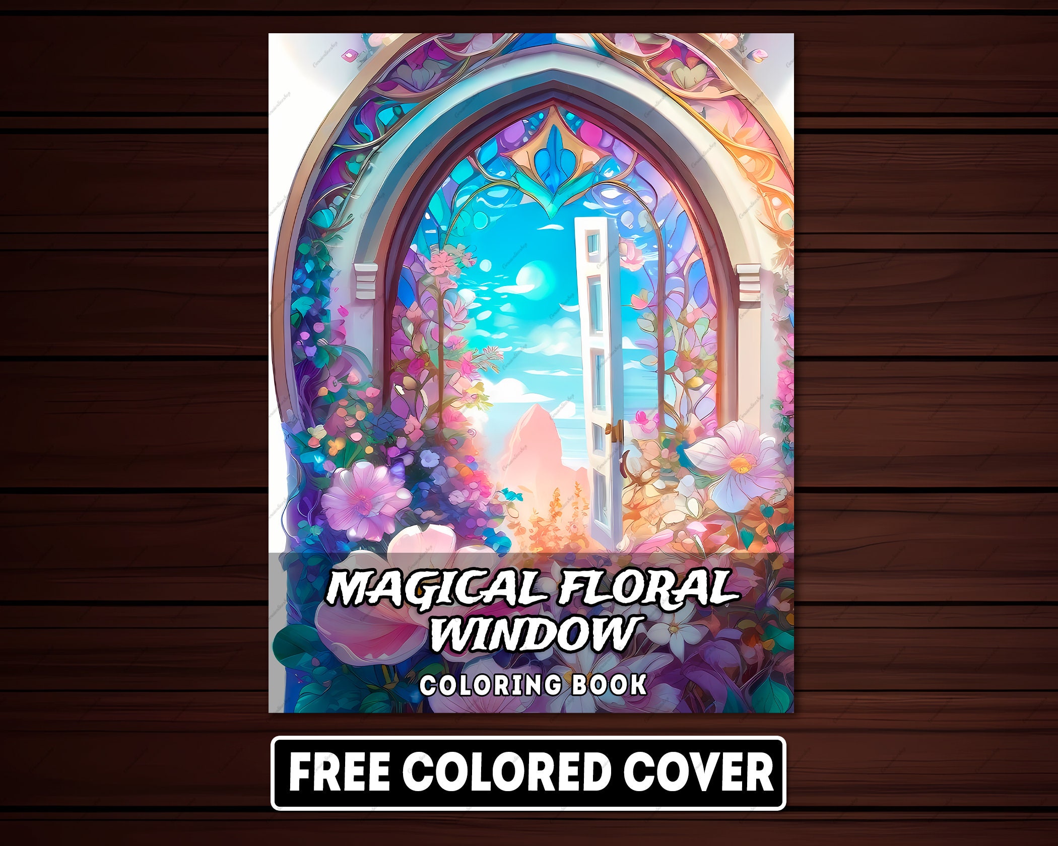 Magical Floral Window Coloring Pages, Fantasy Window Coloring Book ...