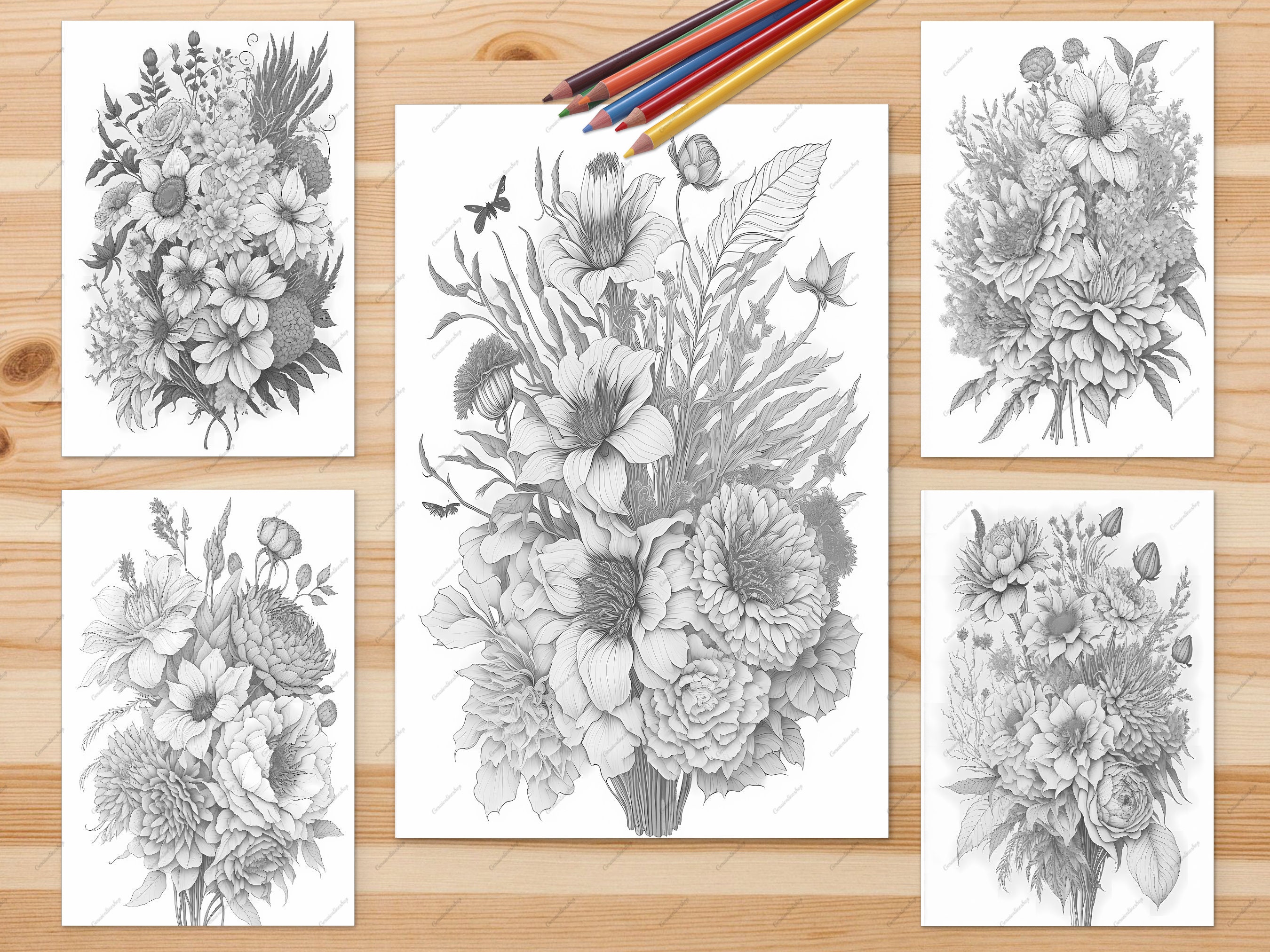 35 Printable Botanical Coloring Pages Coloring Book Adults - Etsy