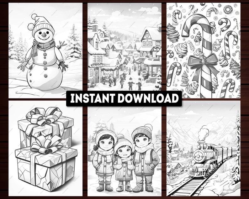 508 Printable Christmas Coloring Pages Mega Bundle, 12 Christmas ...