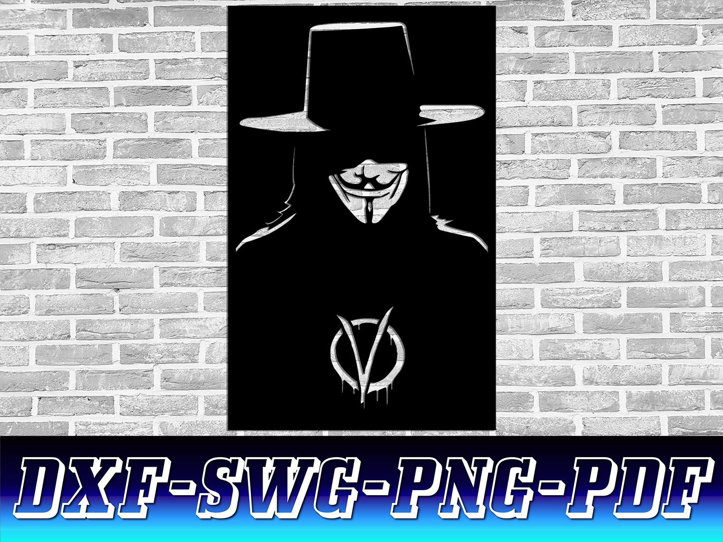 V for Vendetta SVG DXF, Anonymous Svg, Guy Fawkes Svg, Vandetta Svg ...