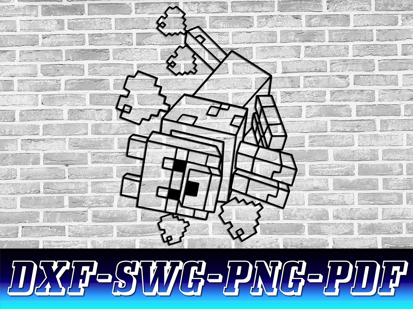 Gaming DXF SVG, Cutting Files, Mine Craft Svg Png Layered, Pixel Dog ...