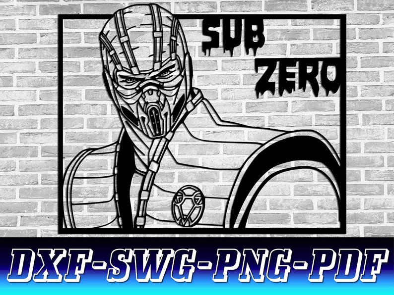Sub-zero Mortal Kombat SVG DXF, Retro Gaming Art Characters, Sub Zero ...