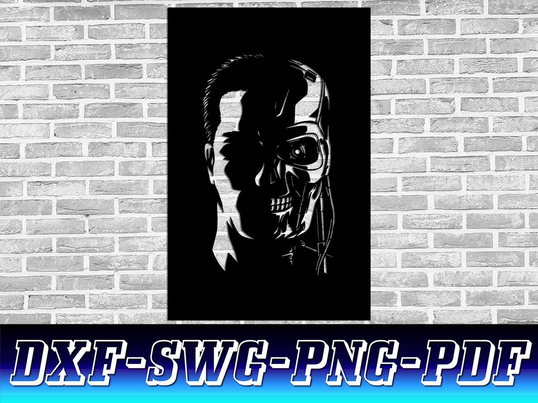 Terminator Svg, Arnold Schwarzenegger Svg , Terminator Skynet Skull DXF ...