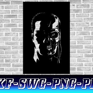 Terminator svg, Arnold Schwarzenegger svg, Terminator Skynet Skull DXF ...