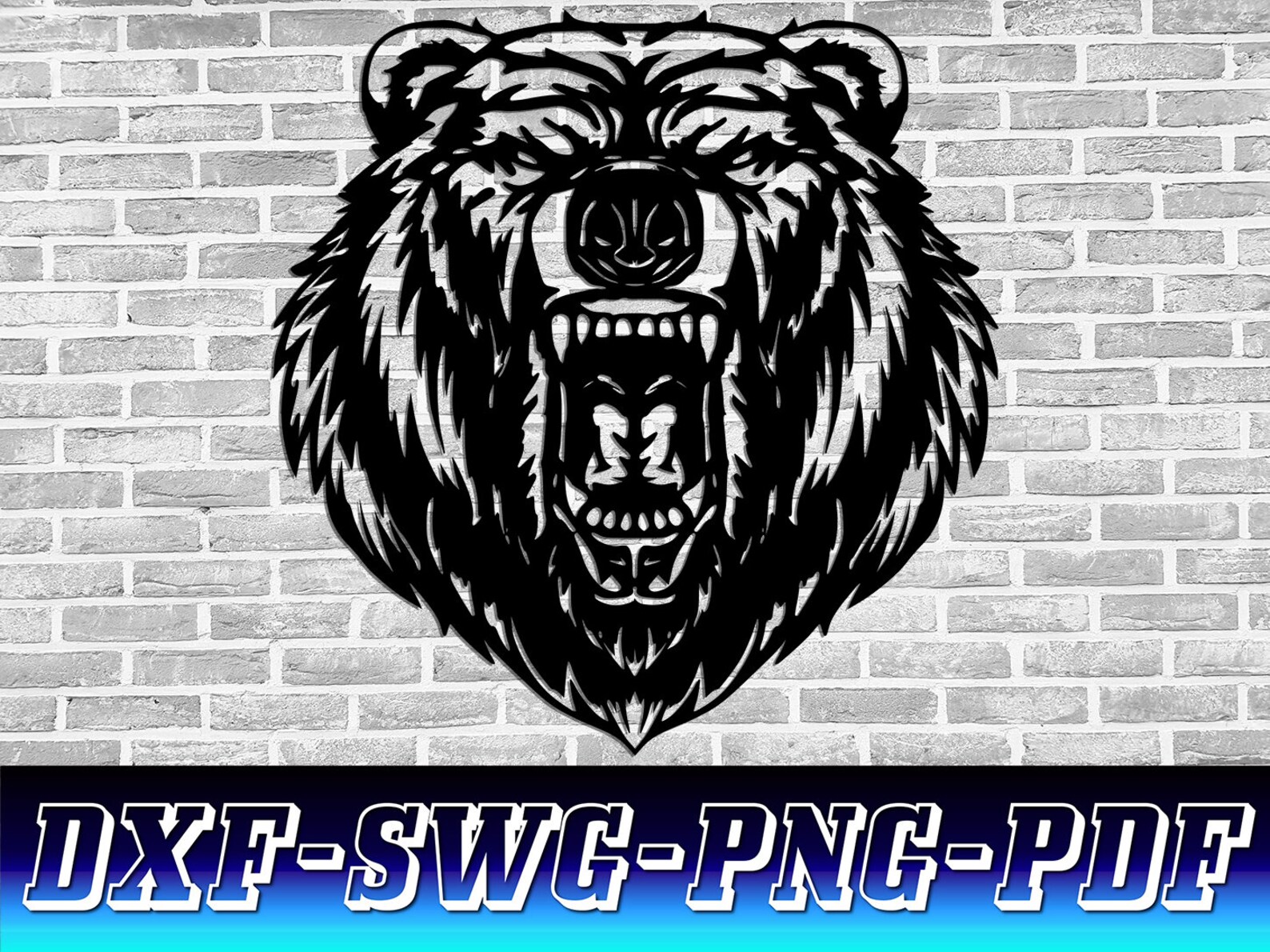 Bear Head SVG DXF, Bear Svg Cut File, Animal Dxf Files, Metal Wall Art ...