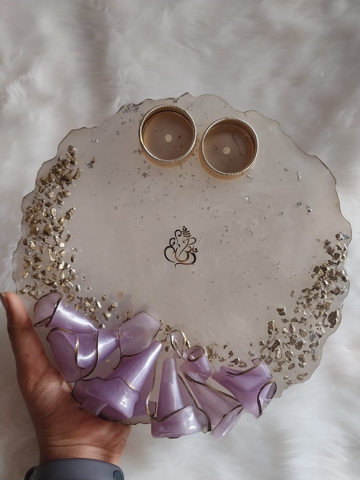 Resin Pooja Thali Indian Handmade Puja Thali Resin Flower Puja Thali ...