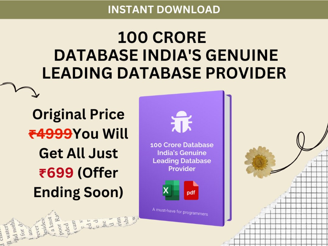 100 Crore Database India's Genuine Leading Database - Etsy