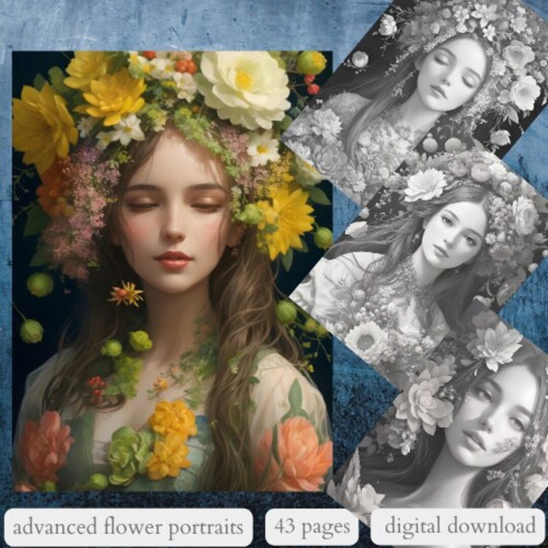 43 Advanced Flower Portraits / Printable Adultcoloringpages/download ...