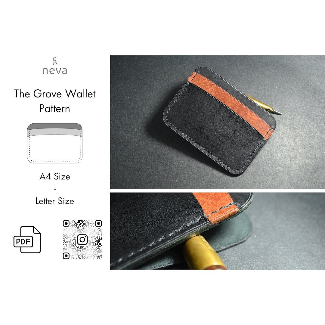 The Grove Leather Bifold Wallet Pdf Pattern, Leather Wallet Pdf ...