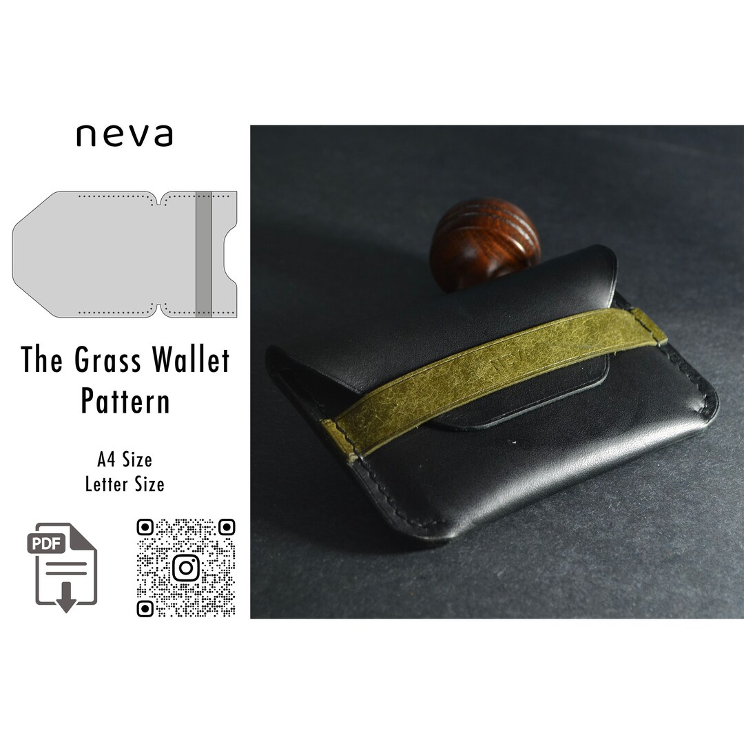 The Grass Leather Wallet PDF Pattern, Wallet Template, Cardholder ...