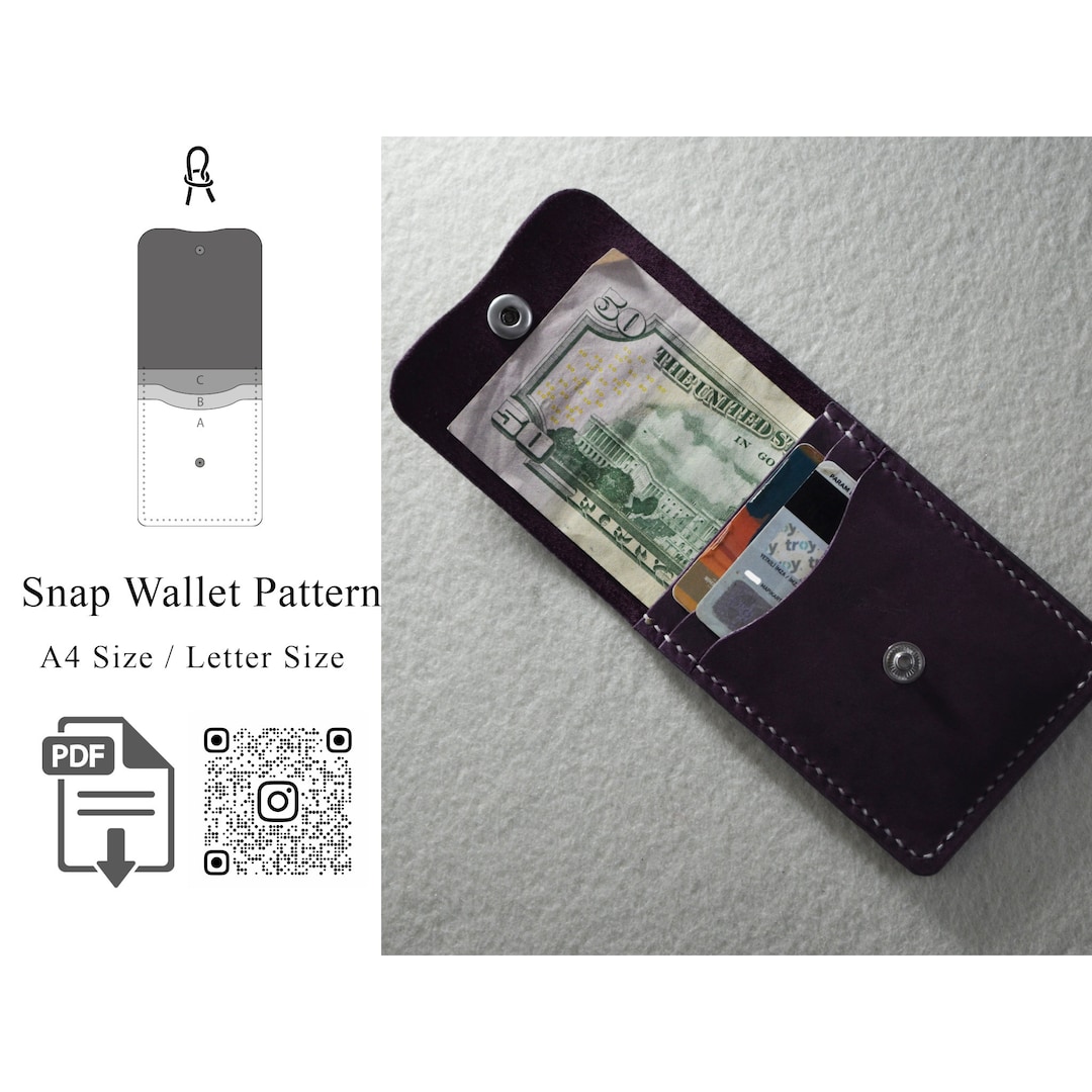 Leather Wallet Pdf Pattern, Wallet Template, Cardholder Pattern Pdf ...