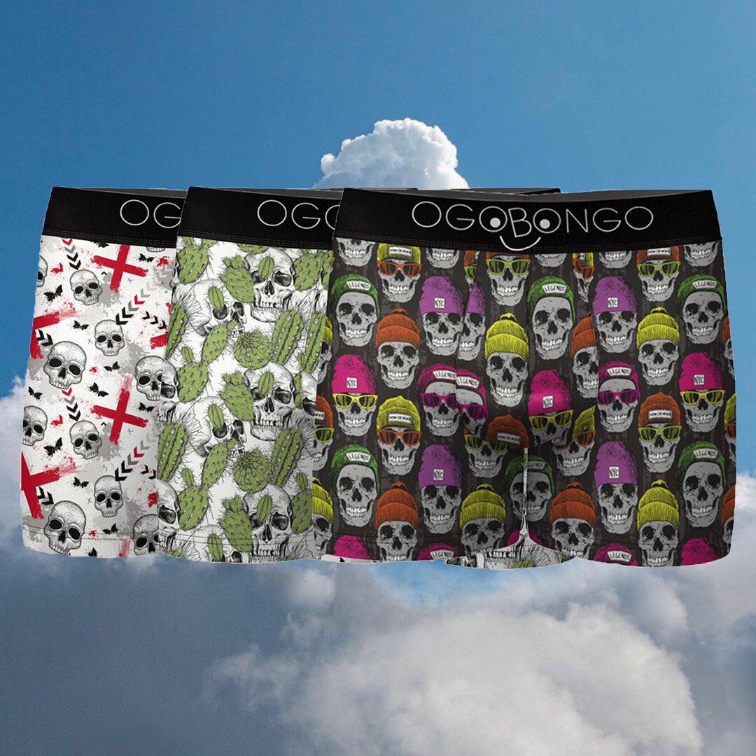 Skull Men's Boxer Brief Set , Underwear, Printed Boxer, Skulls Boxer ...