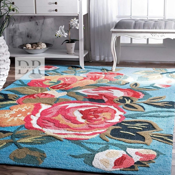 Floral Rug - Etsy