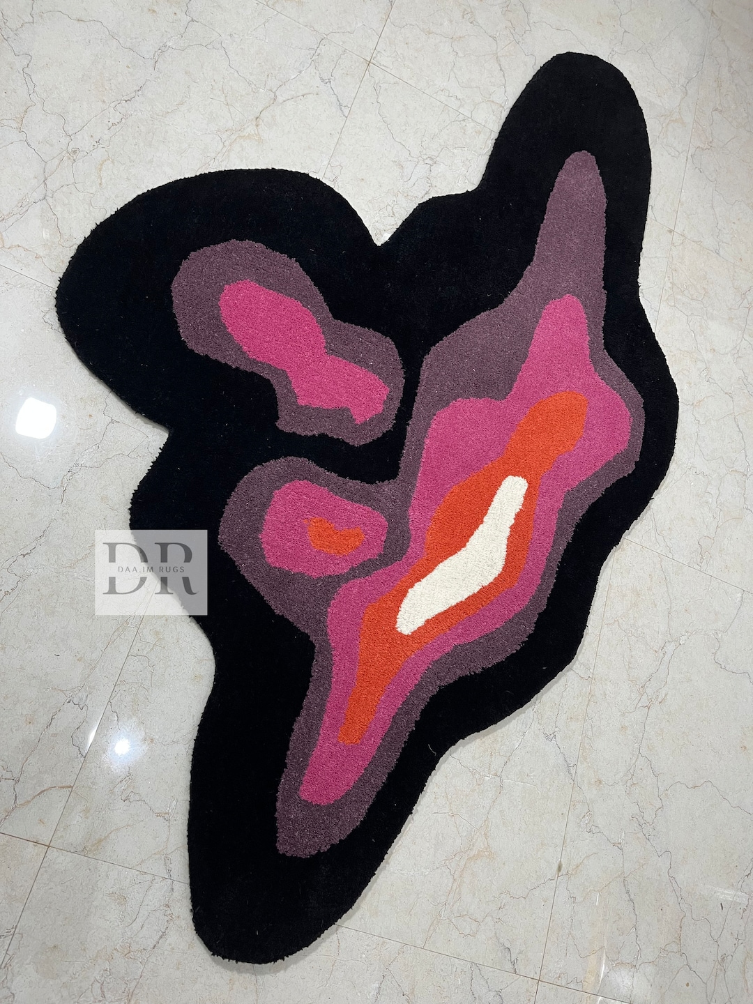 Irregular Shaped Rug, Modern Woolen Carpet, Handmade Home Decor Rug ...