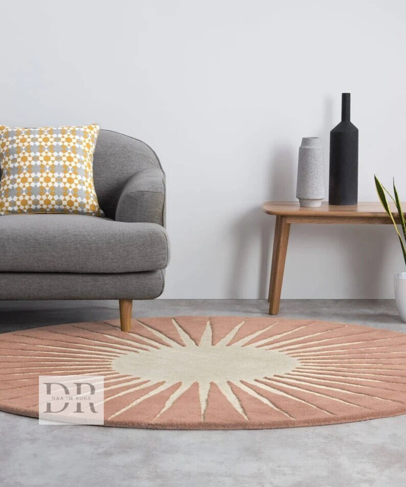 Sun Modern Abstract Rug High-low Pile Area Round Shaped Design - Etsy