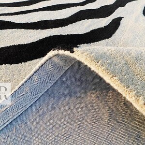 Zebra Design Rug, Handmade Tufted Carpet, Black White Moroccan Rug ...