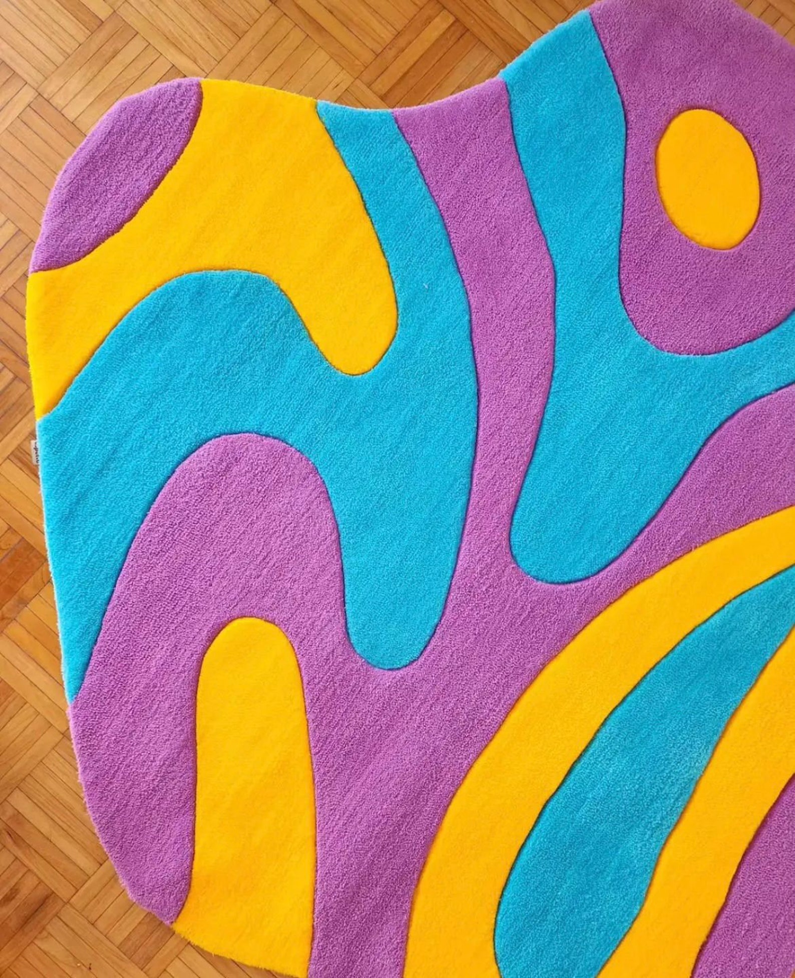 IRREGULAR RUG, High Quality Rug, Melting Rug Psychedelic Irregular ...