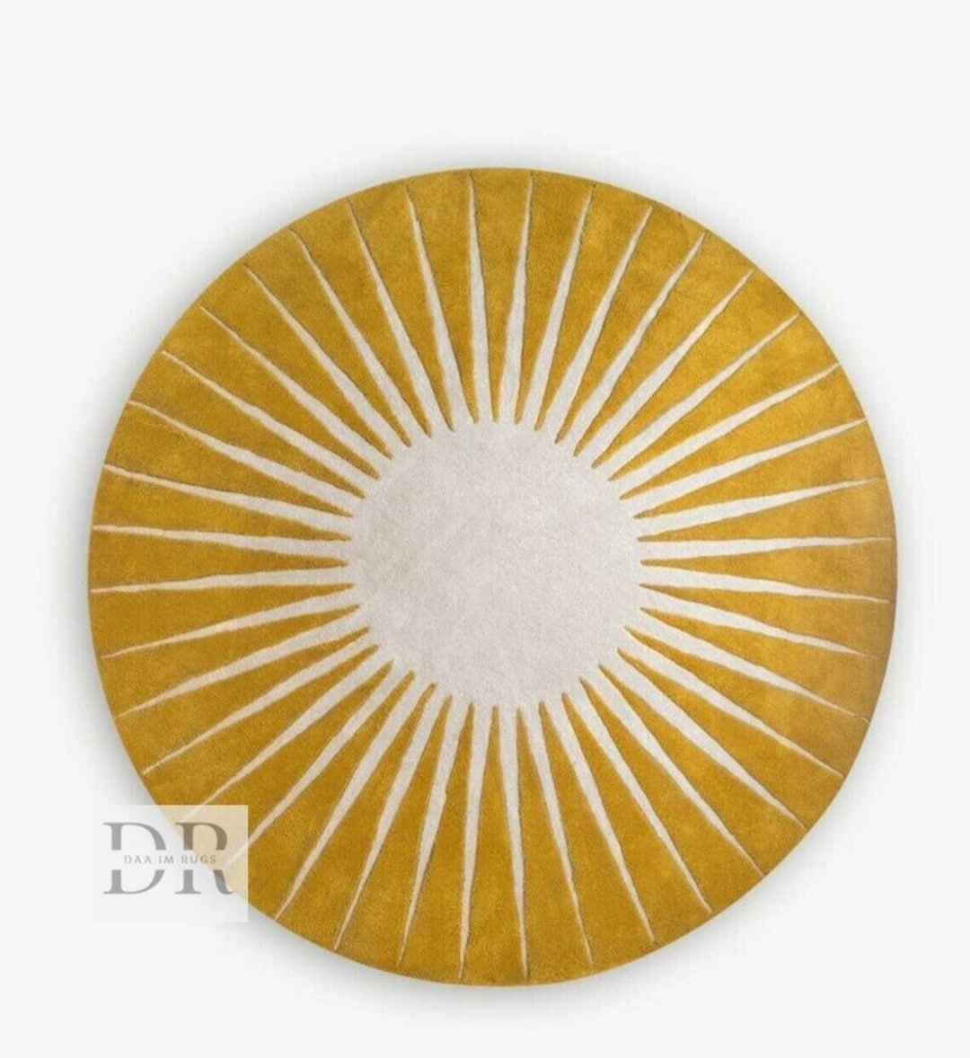 MODERN SUN RUG, Gold Sun Rug, Wool Rug 100% Woolen Area Rug for Hall ...