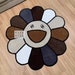 Smile Sunflower Round Shaped Rug, Hand Tufted Custom Rug, Woolen Rug ...