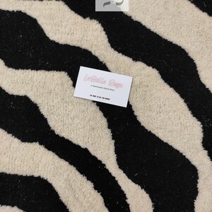 Zebra Design Rug, Handmade Tufted Carpet, Black White Moroccan Rug ...