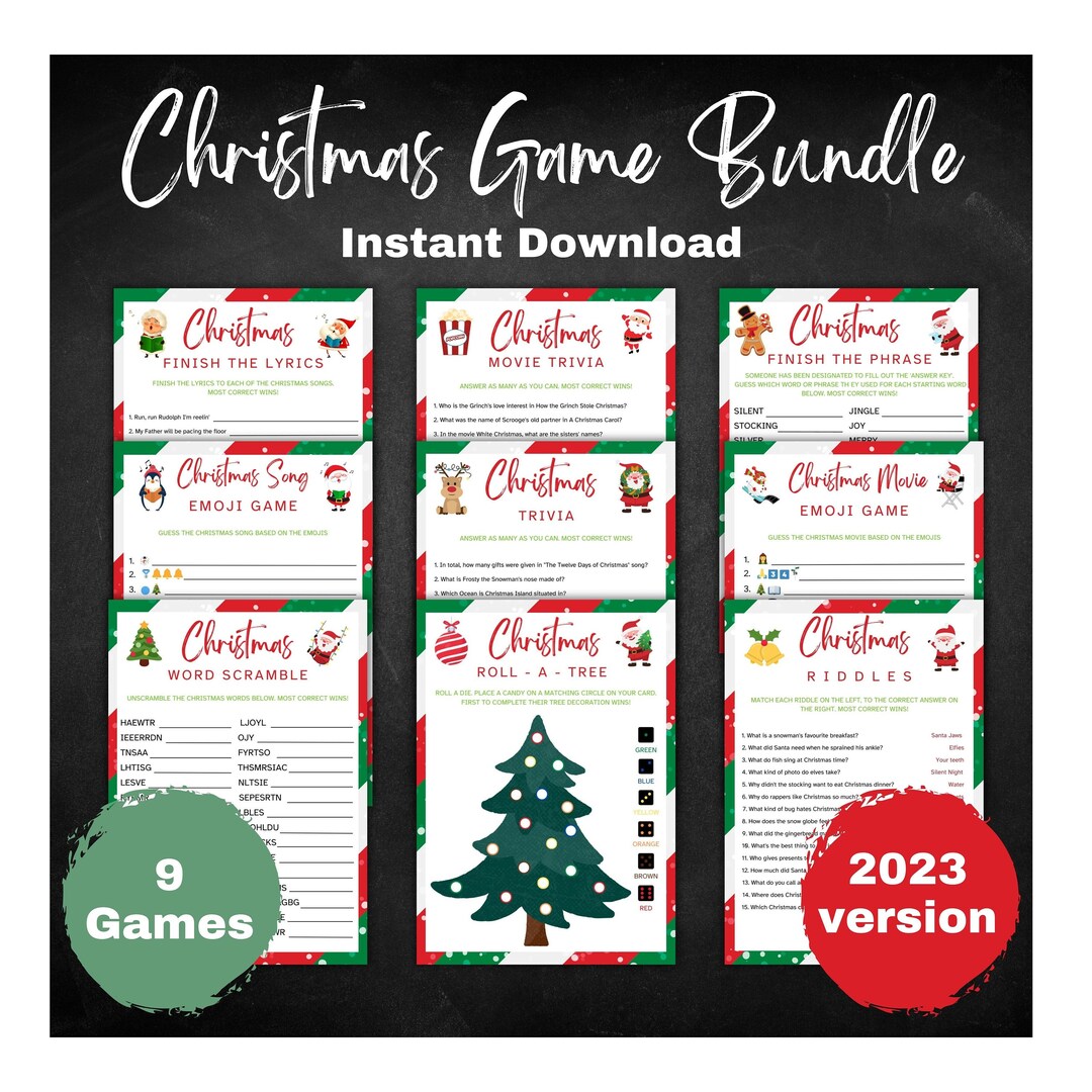 Printable Christmas Game Bundle Christmas Party Games - Etsy