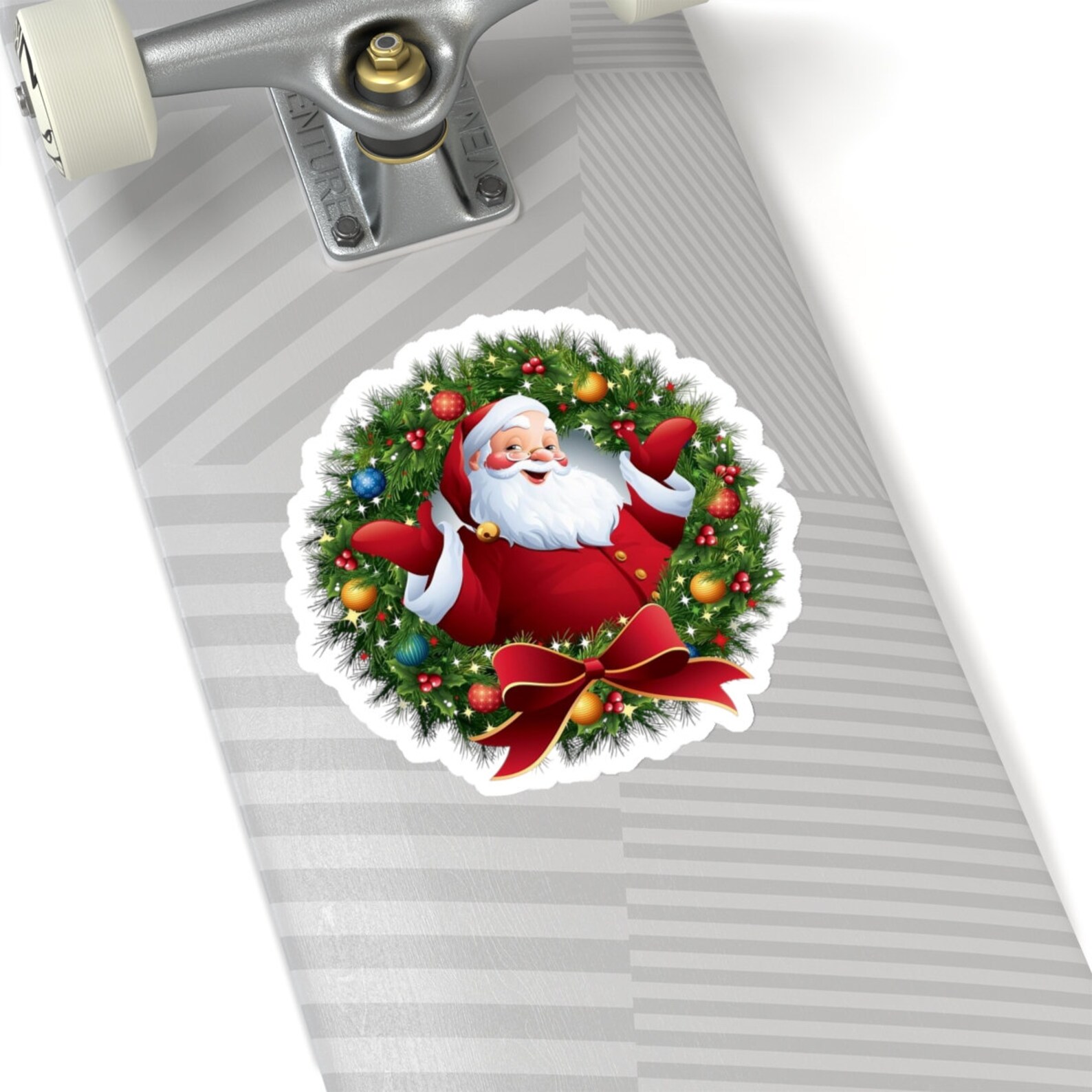Festive Holiday Santa Claus Vinyl Sticker Charming Smiling Santa in ...
