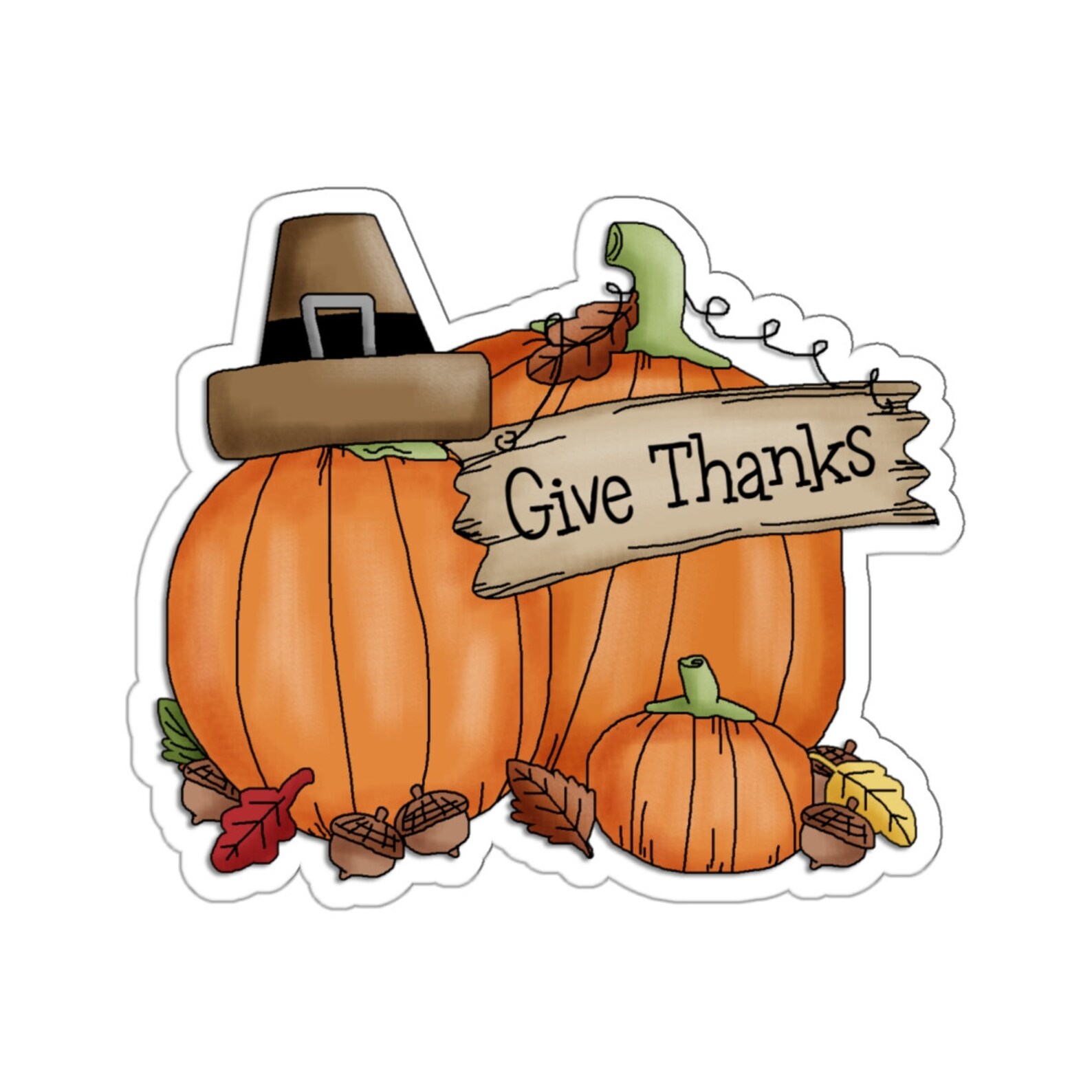 Heartwarming Fall Sticker Cute Cartoon Pumpkin Patch and Give - Etsy