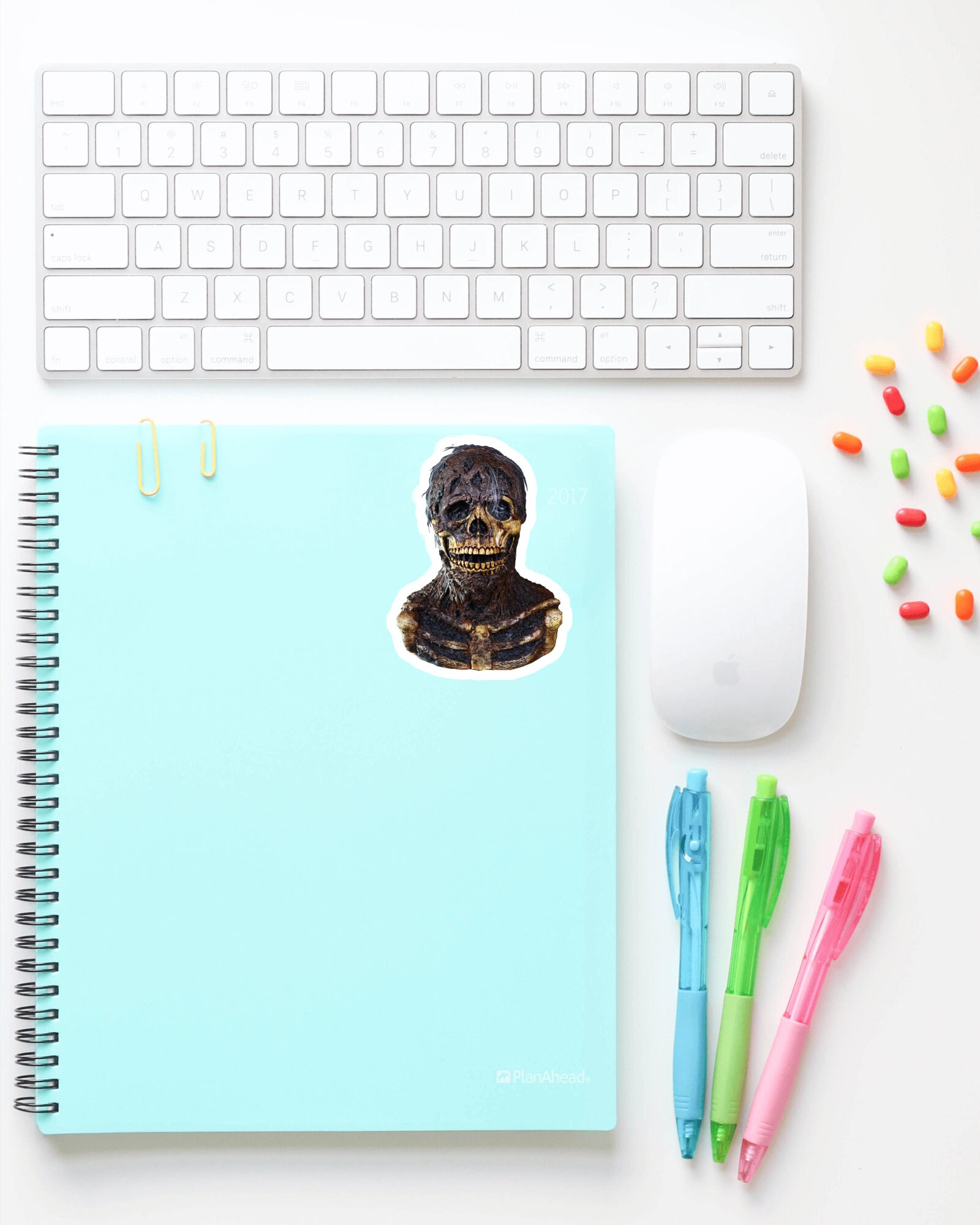 Eerie Zombie Sticker Spooky Halloween Decal With Exposed - Etsy